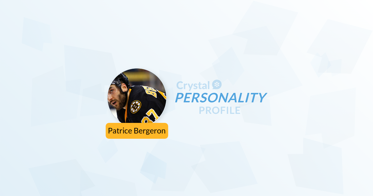 Patrice Bergeron - Personality Profile